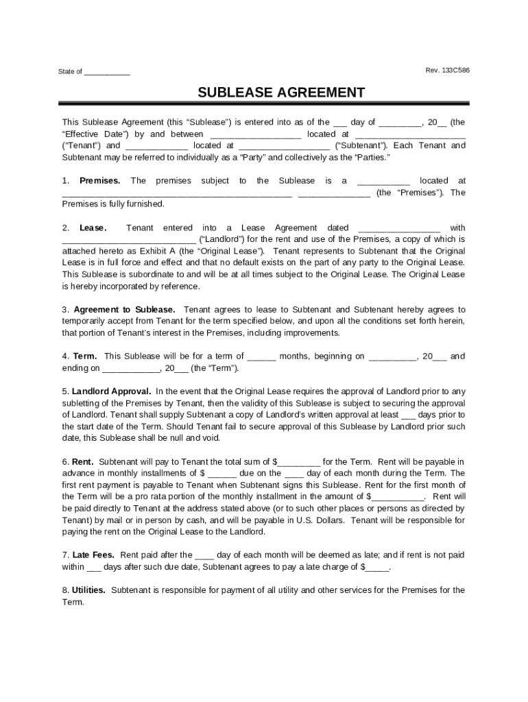 Sublease Contract Sample - Free Printable Documents Doc Template ...