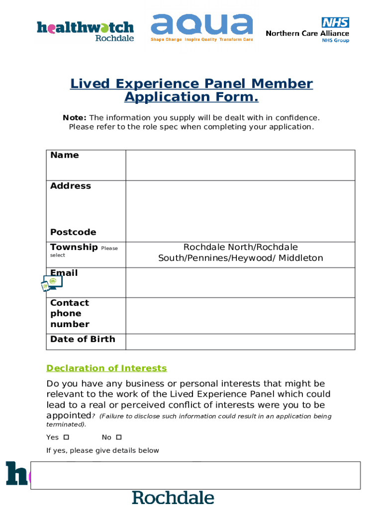 Lived Experience Engagement Advisory Panel - Commissioning Doc Template ...