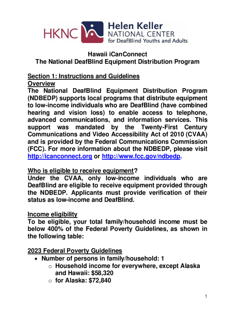 Fillable Online Hawaii Deaf-Blind Equipment Distribution Fax Email Print - pdfFiller