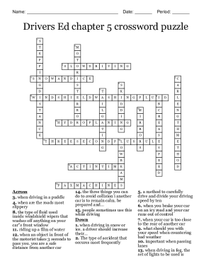 Fillable Online Similar to Drivers Ed chapter 5 crossword puzzle Fax ...