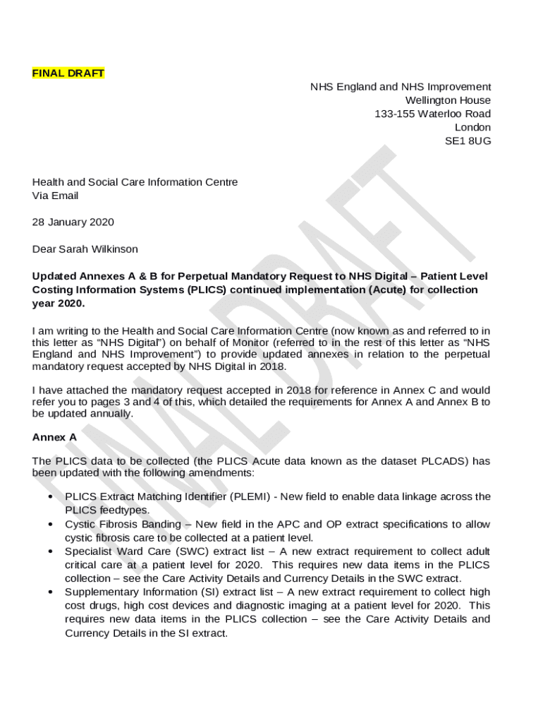 Sarah Wilkinson CEO, NHS Digital Letter by email to nhsd. ... Doc ...