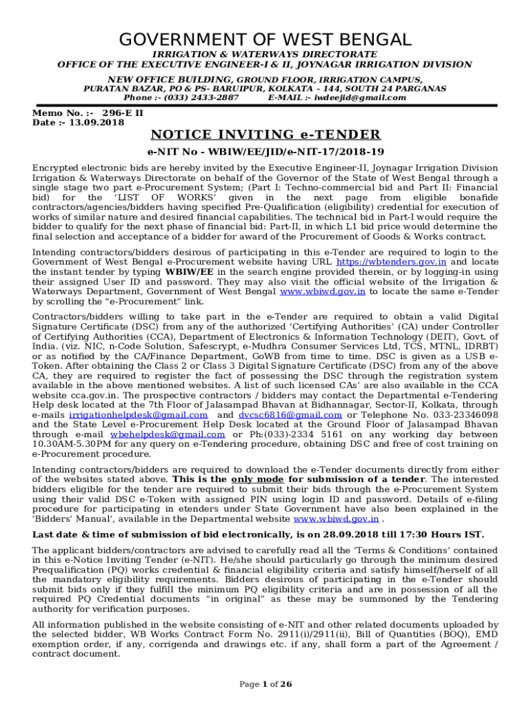 NEW OFFICE BUILDING, GROUND FLOOR, IRRIGATION CAMPUS, - wbiwd gov Doc Template | pdfFiller