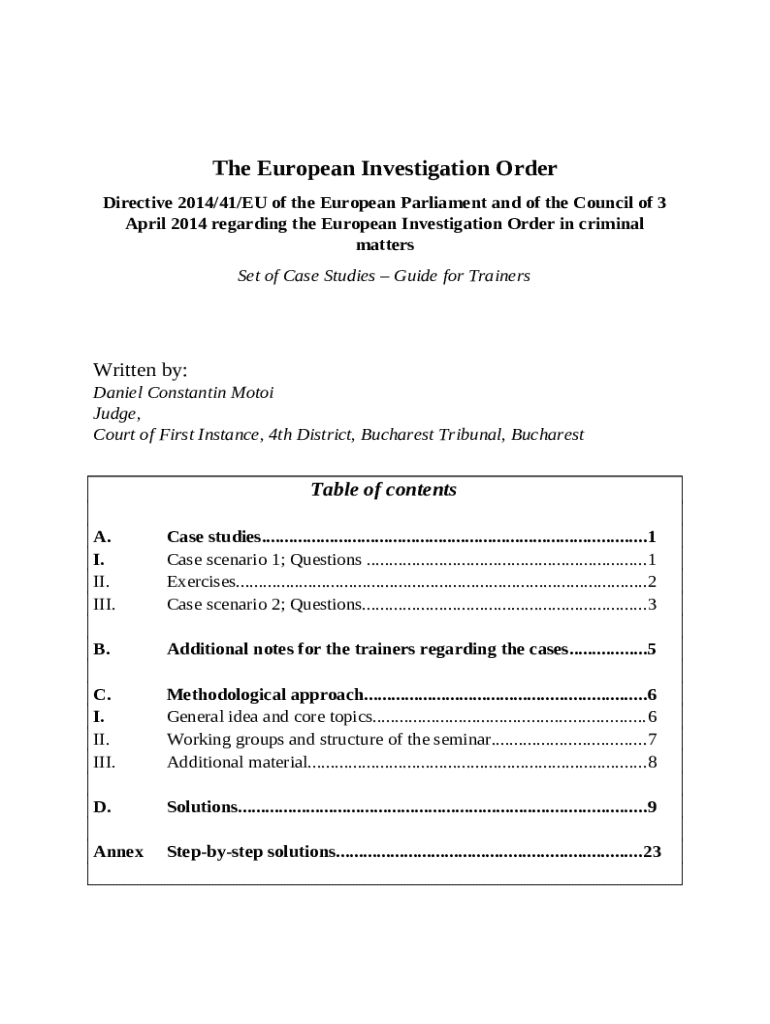 The European Investigation Order and its Relationship with ... Doc ...
