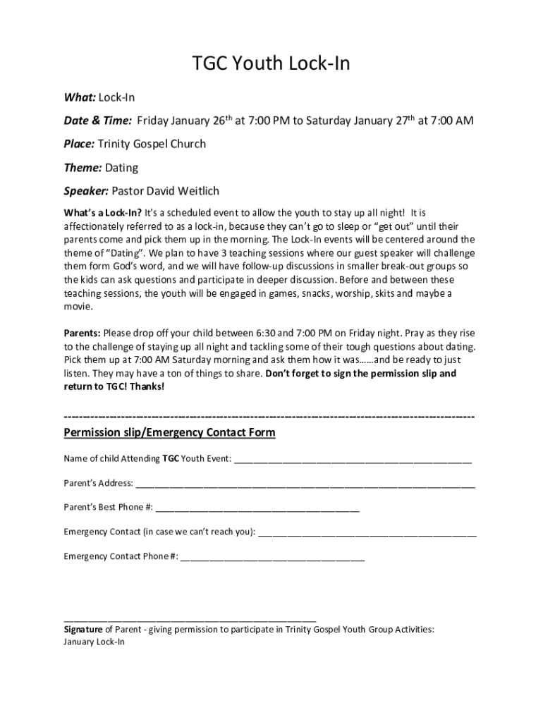 Fillable Online Putting an End to Youth Lock-ins Fax Email Print ...