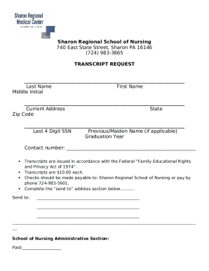 School of Nursing - Sharon Regional Health System Doc Template | pdfFiller
