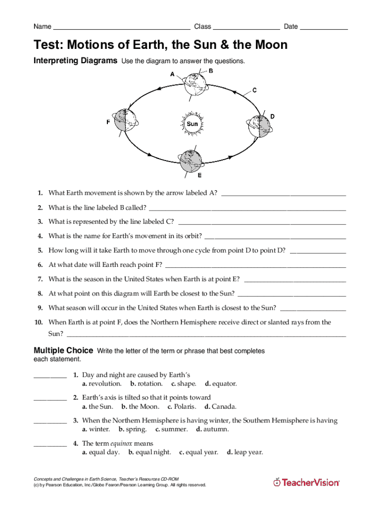 Fillable Online What is the motion of the Earth around the Sun called ...