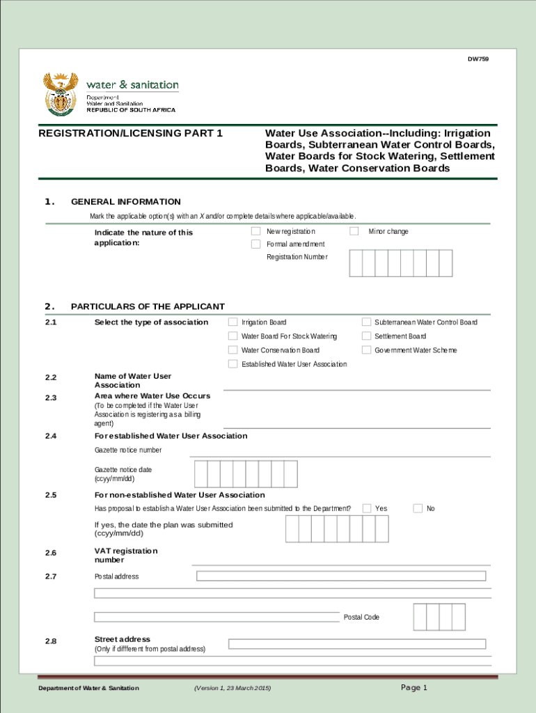 Registration Guide: Waste Discharge Related Water Uses Doc Template ...