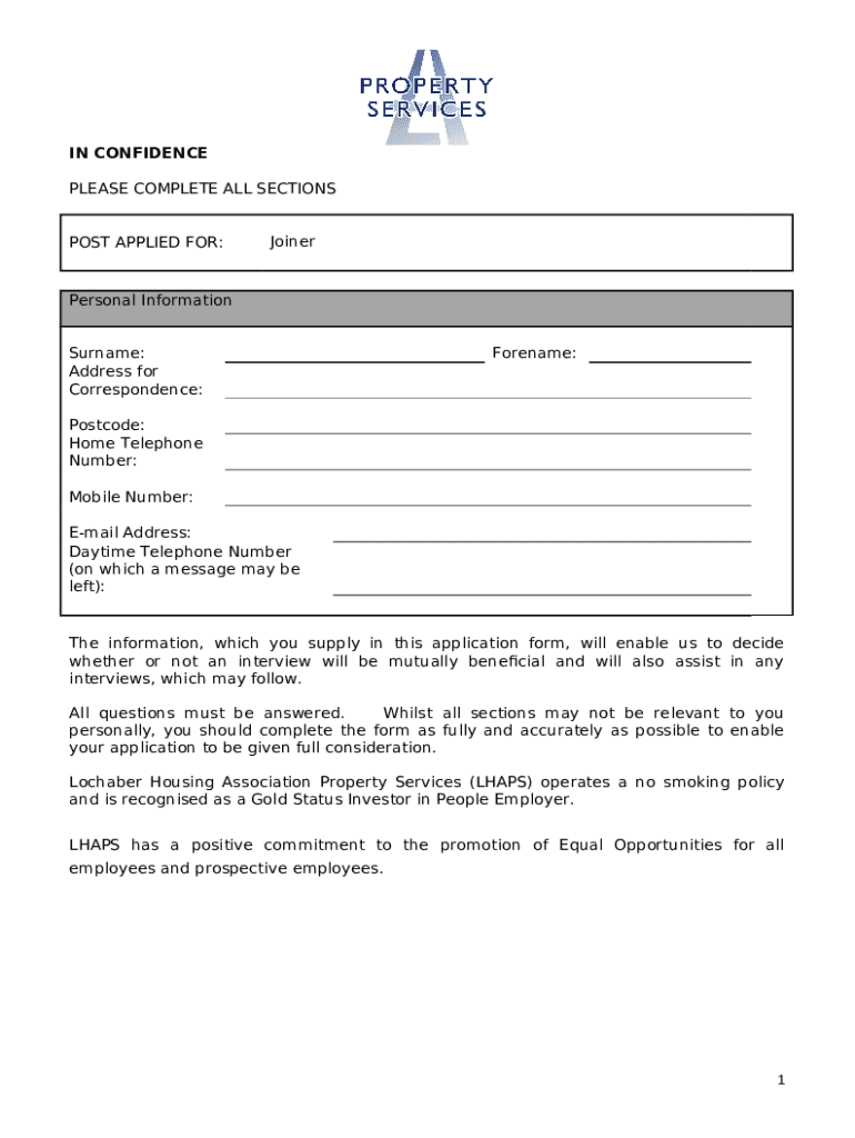 Address (including postcode): Daytime telephone number - lochaberhousing org Doc Template ...