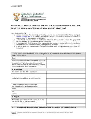 Version: 20/1 REQUEST TO AMEND EXISTING PERMIT ... Doc Template | pdfFiller