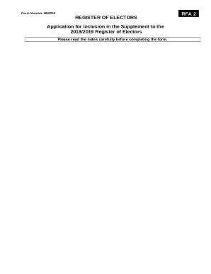 RFA 2 REGISTER OF ELECTORS Application ... Doc Template | pdfFiller