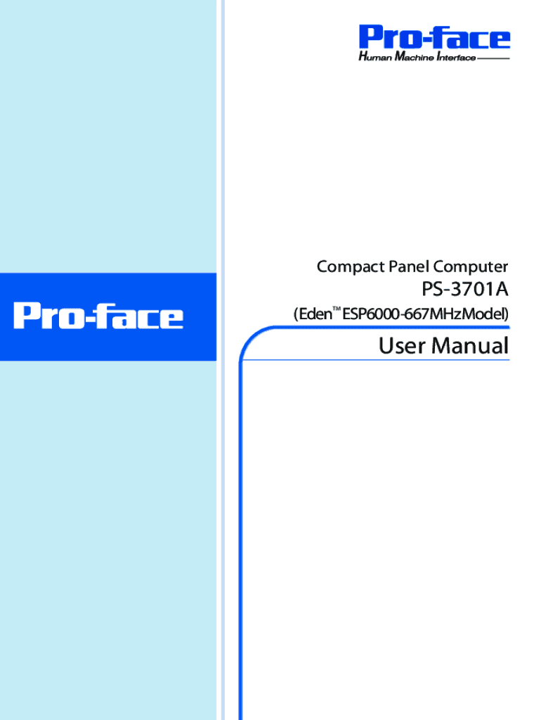 Fillable Online Compact Panel Computer PS-3701A (Eden ESP6000-667MHz ...