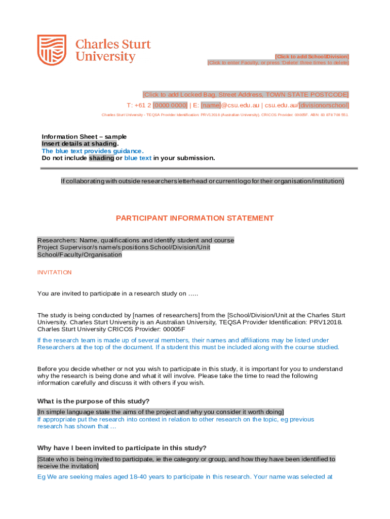 Participant Consent Template Doc Template | pdfFiller
