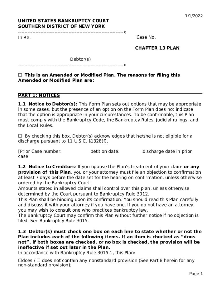 Amended Schedules I and JSouthern District of New York Doc Template ...