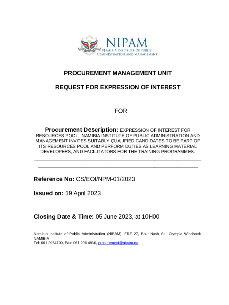 PROCUREMENT MANAGEMENT UNIT REQUEST FOR ... Doc Template | pdfFiller