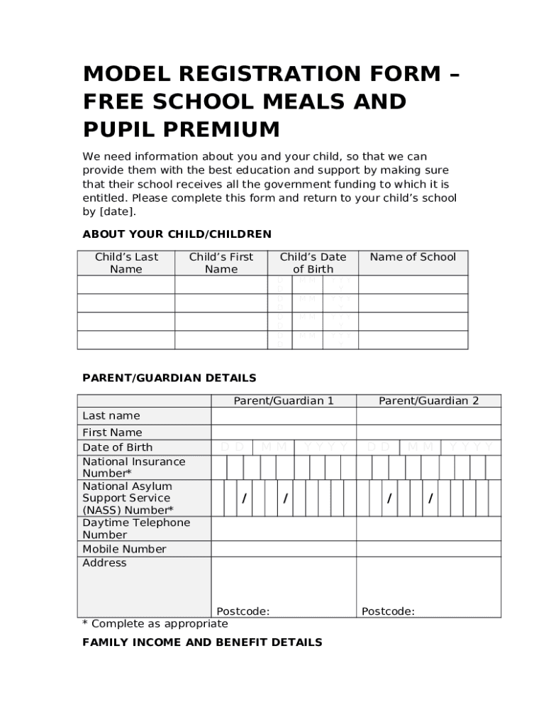 Free School Meals (FSM) - Barnet - WWC Doc Template | pdfFiller