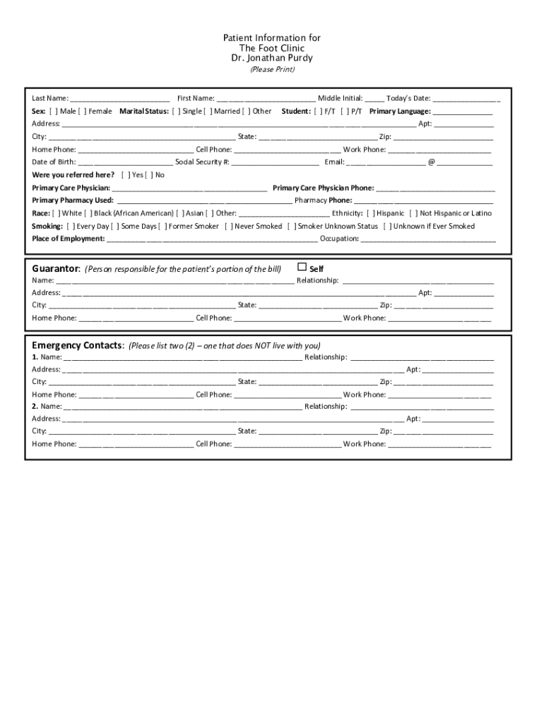 Fillable Online Jonathan B. Purdy, DPM - New Iberia, LA - Our Lady of ...