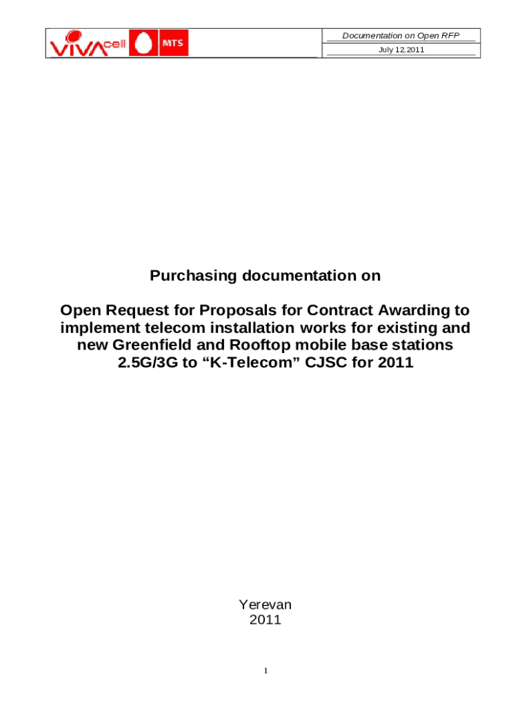 Open Request for Proposals for Contract Awarding to implement telecom ...