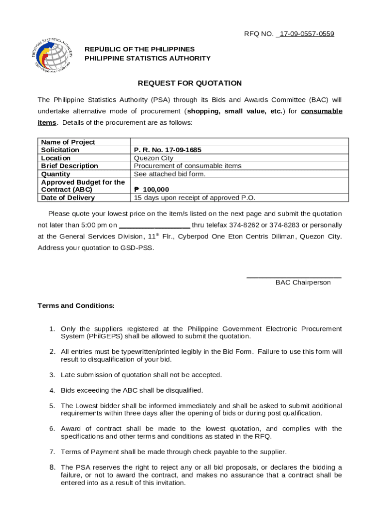 Consumables - PSA Procurement - Philippine Statistics Authority Doc ...