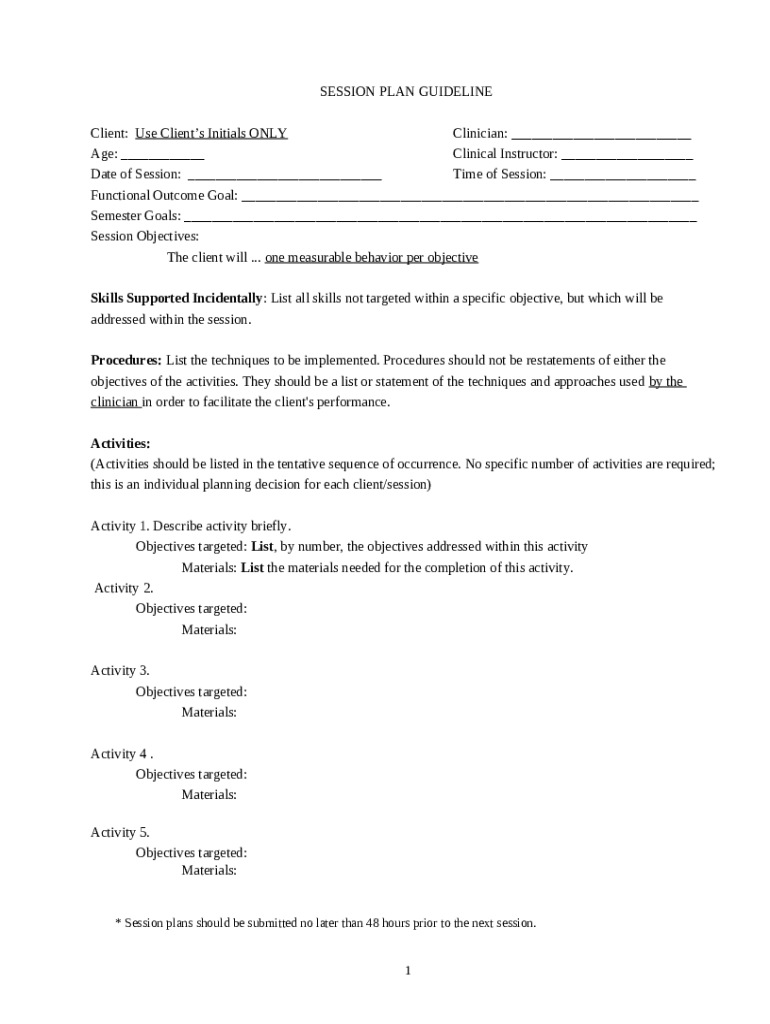 Sample Goals and Objectives pdf Doc Template | pdfFiller