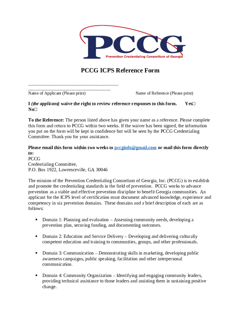 PCCG ICPS Reference Doc Template | pdfFiller