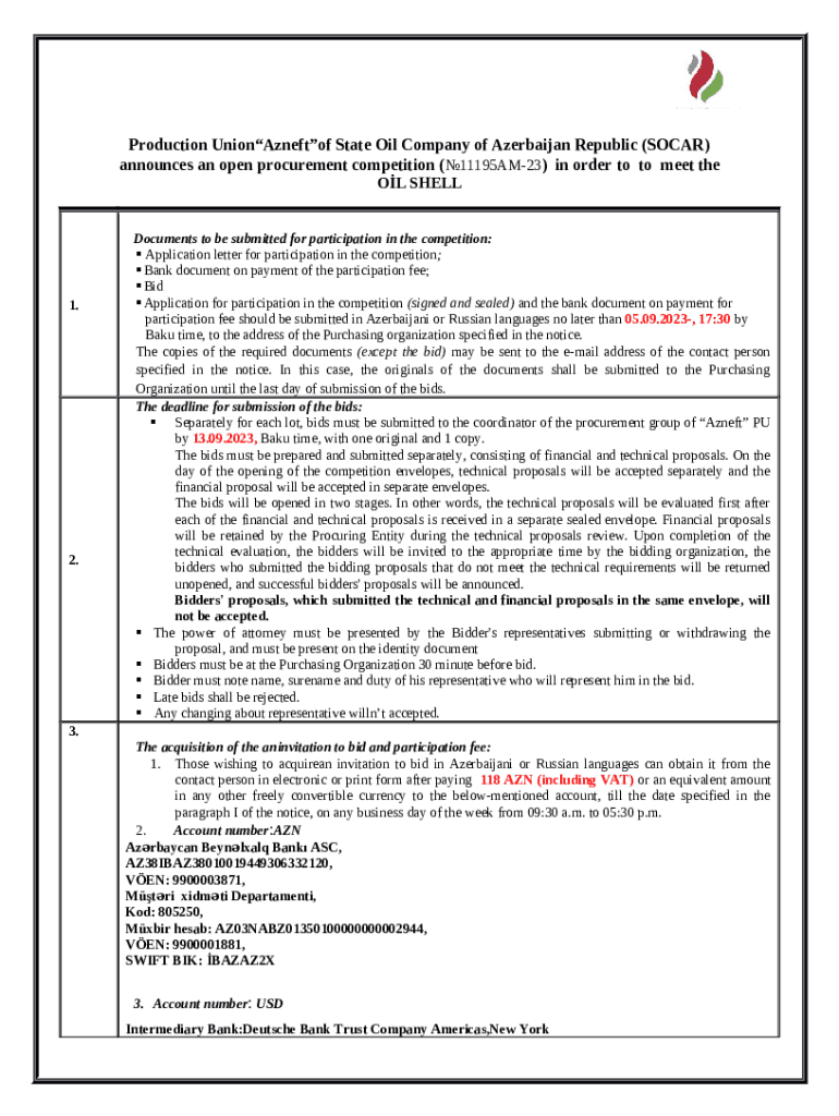 State Oil Company of the Republic of Azerbaijan (SOCAR ... Doc Template ...