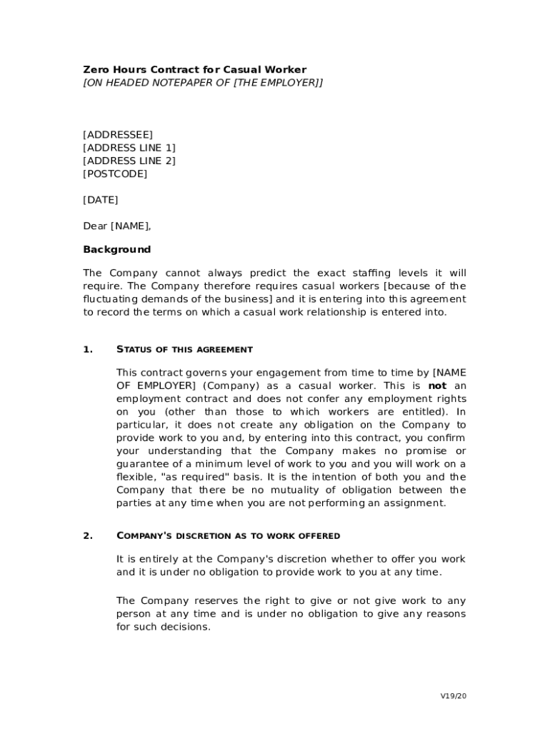 Zero-hour contract: everything you need to know Doc Template | pdfFiller