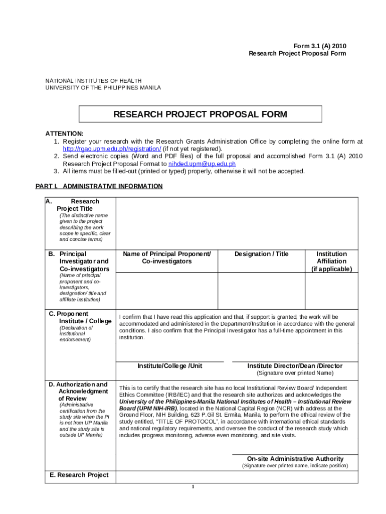research project proposal - National Institutes of Health Doc Template ...