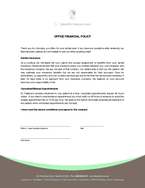 Fillable Online Office Financial Policy - Consent Form Fax Email Print ...