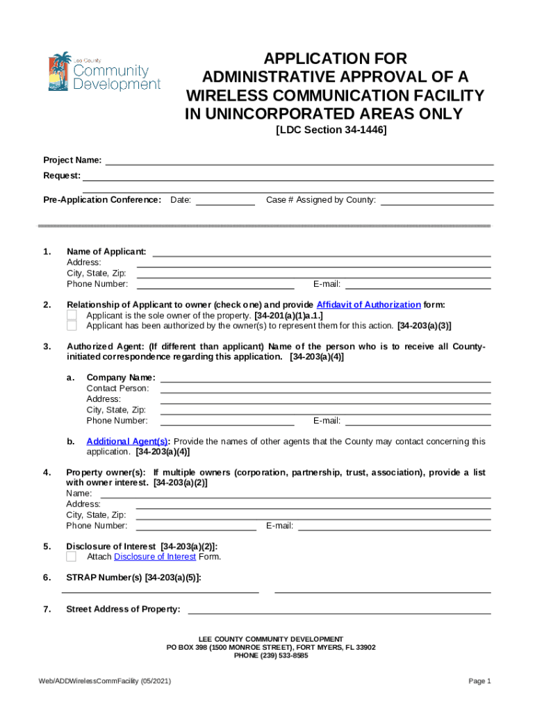 application for administrative approval of a wireless ... Doc Template | pdfFiller