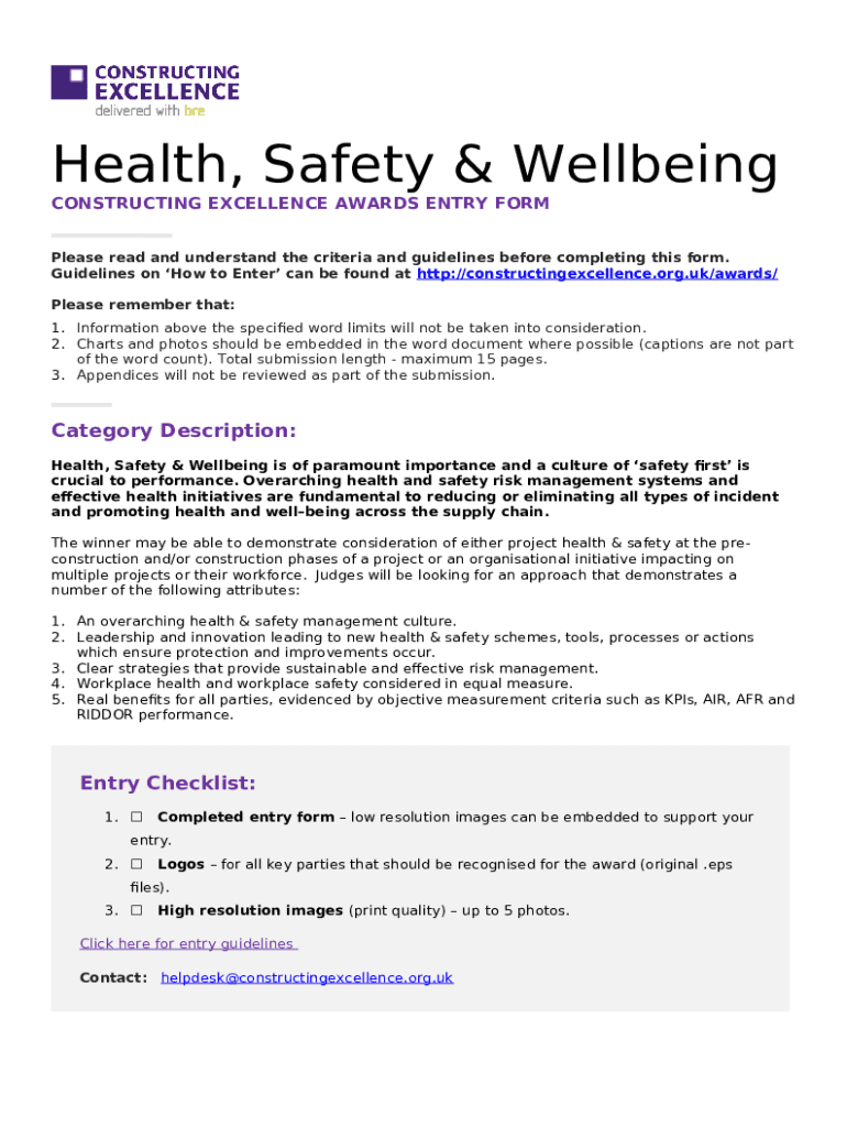 Health-Safety-Wellbeing-2021-entry- Doc Template | pdfFiller