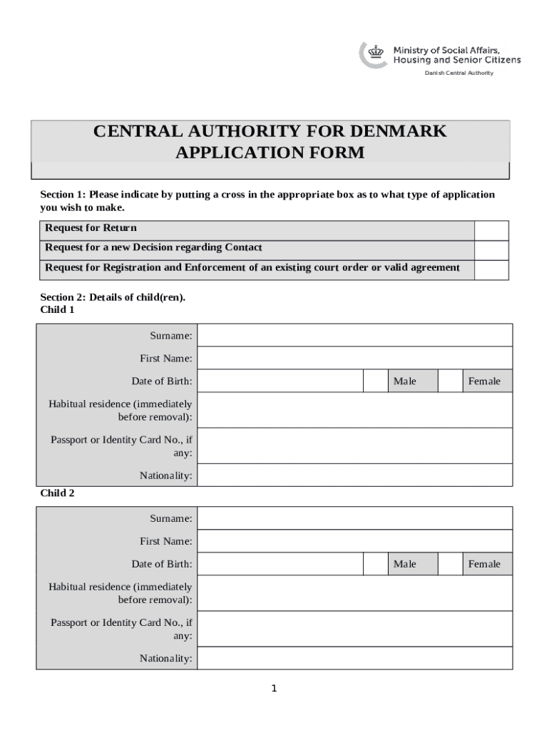 central authority for denmark application Doc Template | pdfFiller