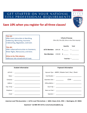 Fillable Online Save 10% when you register for all three classes! Fax Email Print - pdfFiller