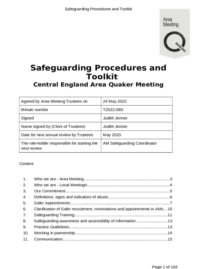 Safeguarding Procedures and Toolkit - centralenglandquakers org Doc ...