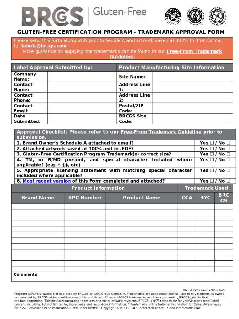 gluten-free certification program - trademark approval Doc Template ...