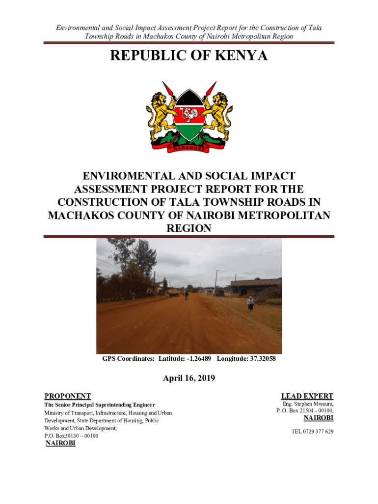 Fillable Online ESIA-Report-for-the-proposed-construction-and ...