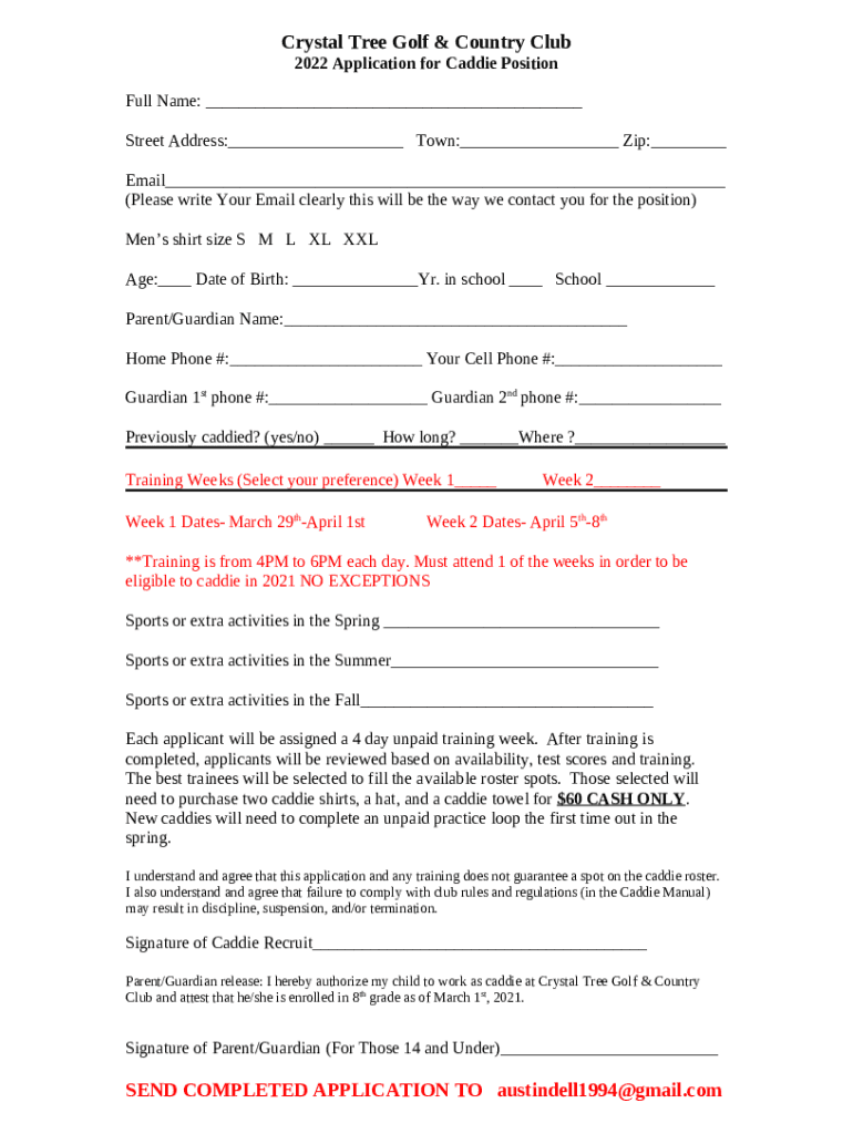 Crystal Tree Golf & Country Club Doc Template | pdfFiller