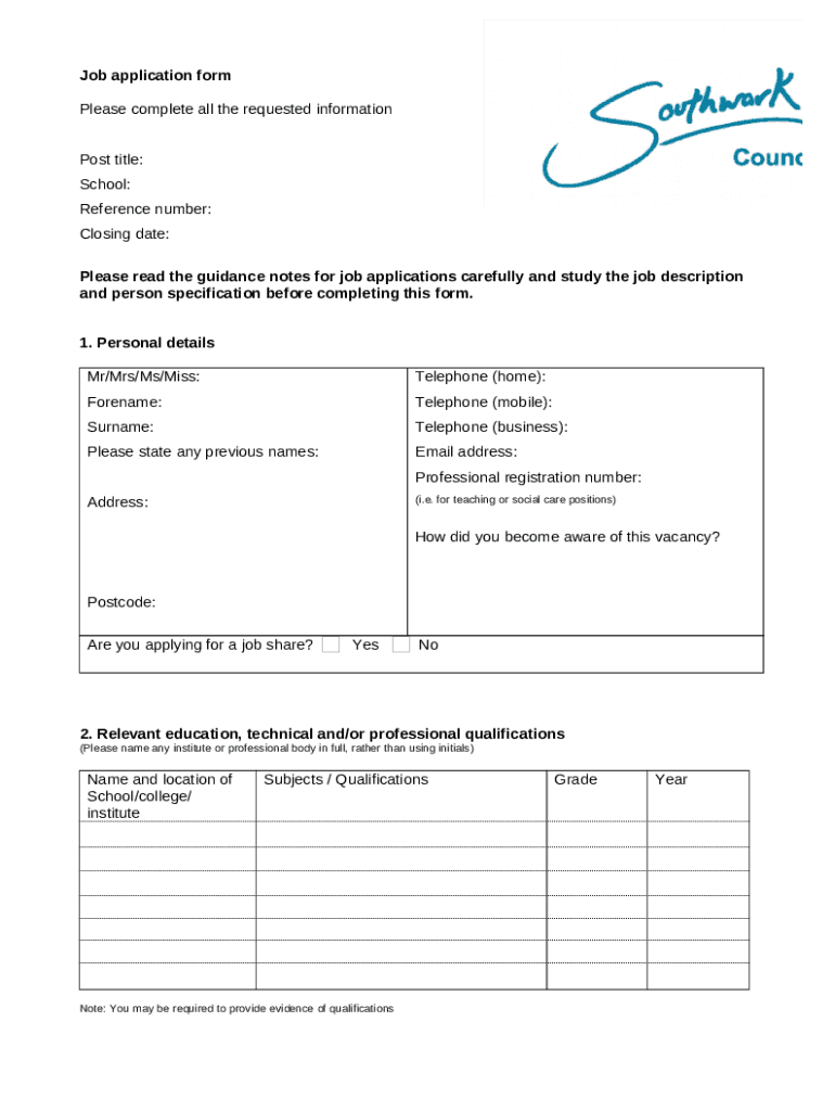 JOB APPLICATION Questions & Answers for 2020! ... Doc Template | pdfFiller