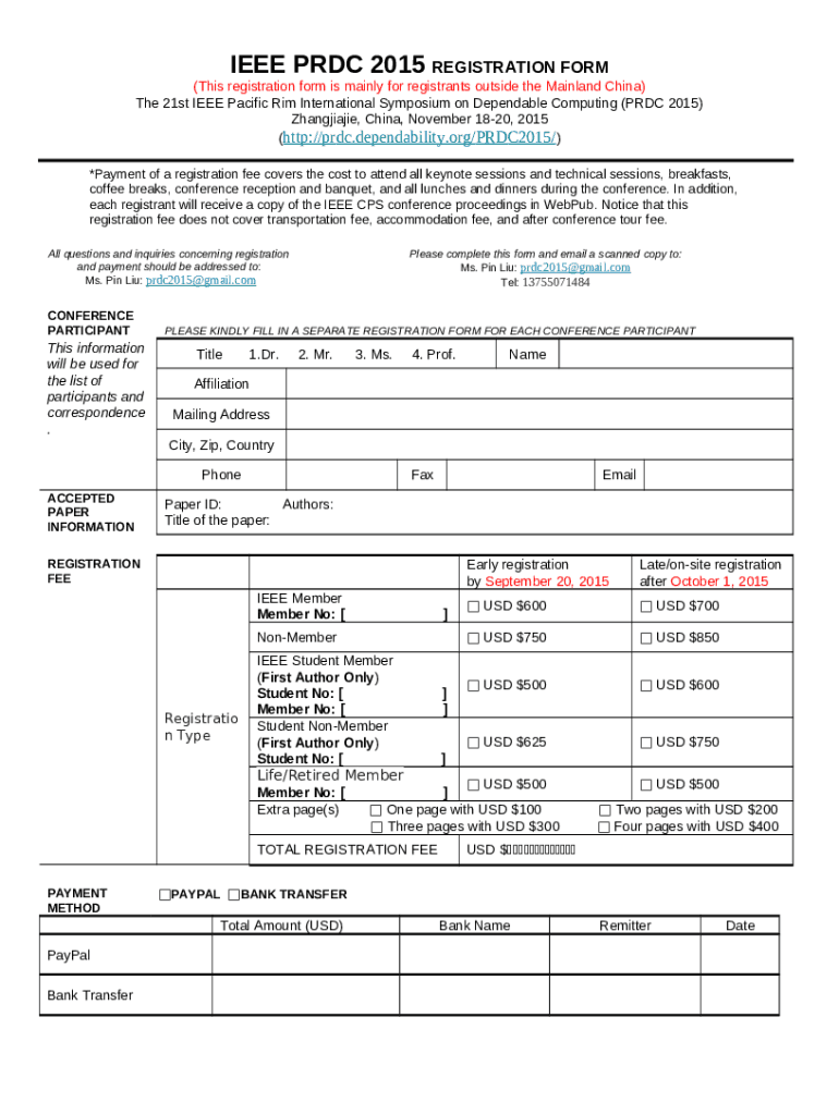 Online prdc dependability ISPA REGISTRATION Doc Template | pdfFiller