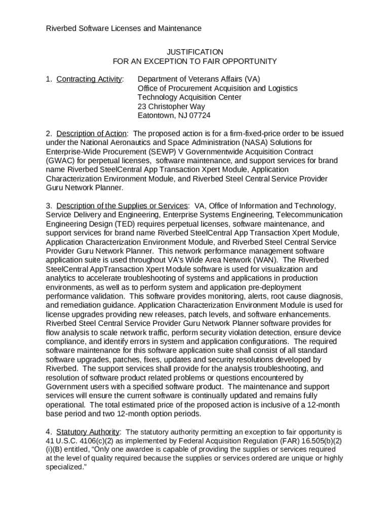 justification for exception to fair opportunity (amended) 1. ... Doc ...