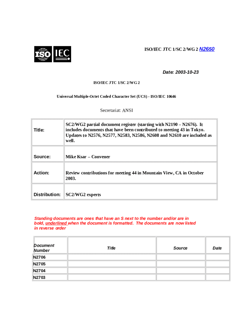 ISO/IEC JTC 1/SC 2/WG 2 N3707 Doc Template | pdfFiller