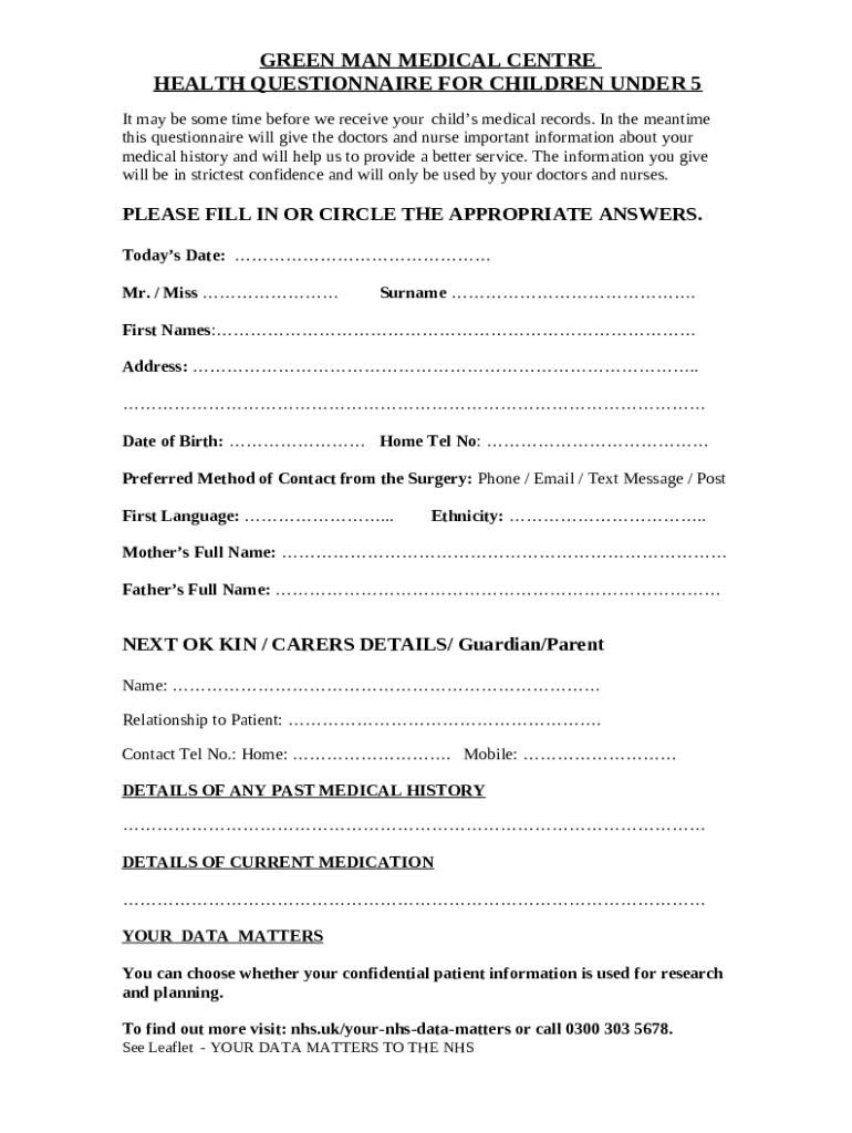 NHS Family doctor services registration - Patient's detalls Doc ...