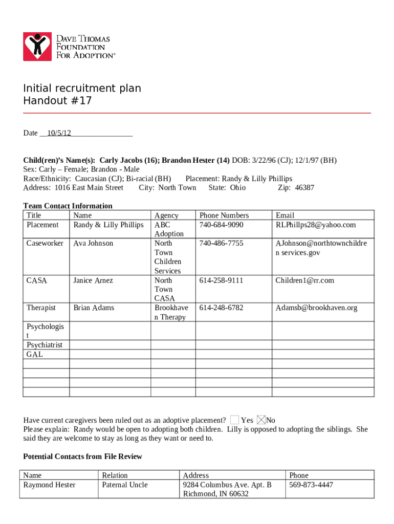Recruitment Plan Checklist & Template Doc Template | pdfFiller