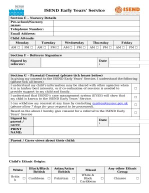 isend-early-years-support-service-referral-. ... Doc Template | pdfFiller