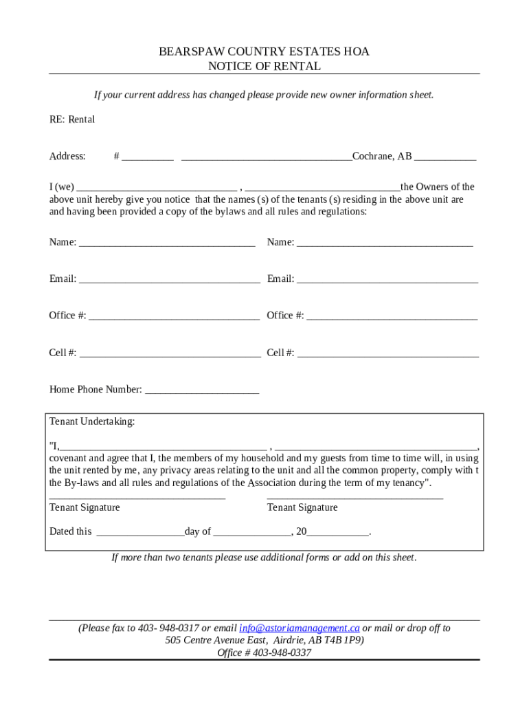 Owners Profile Sheet. Rental Property Address Doc Template | pdfFiller