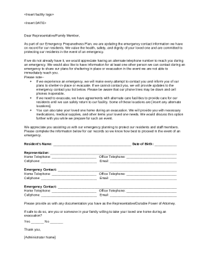 Sample Disaster Preparedness Letter to Families. Sample Letter Doc ...