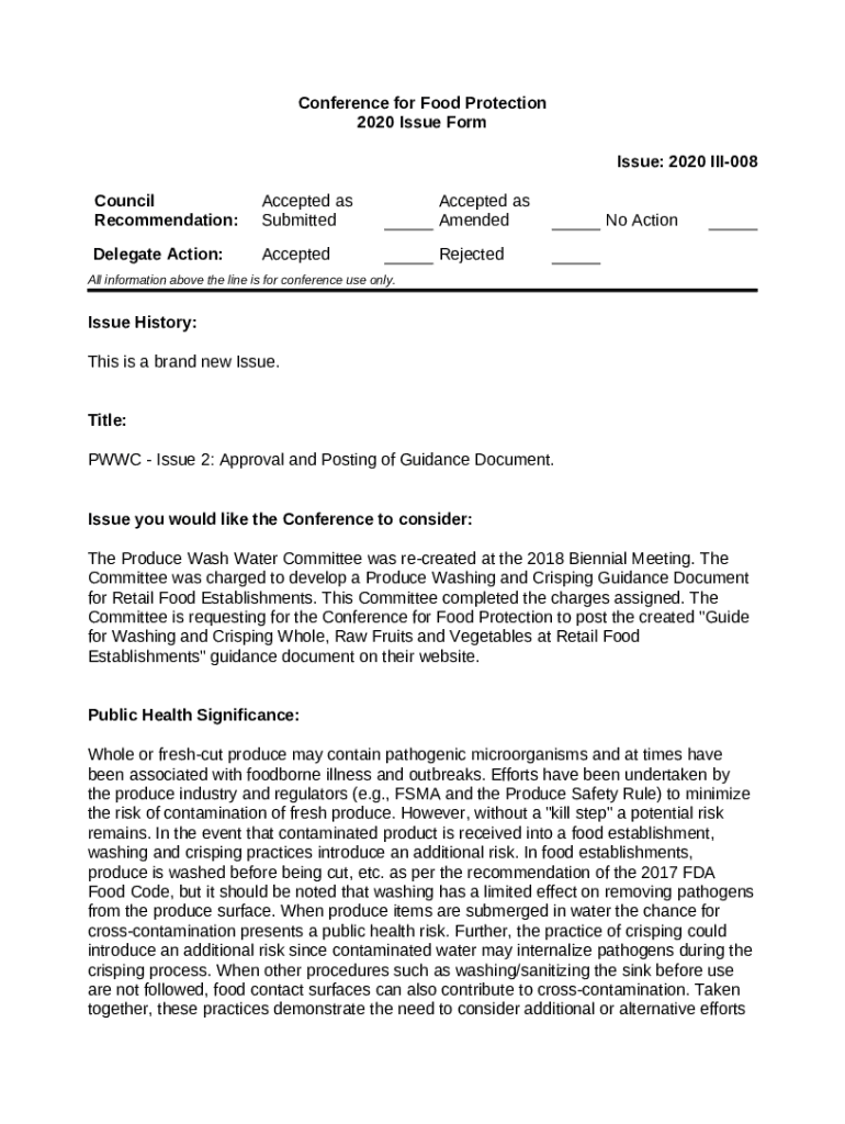 PWWC - Issue 2: Approval and Posting of Guidance Document Doc Template ...