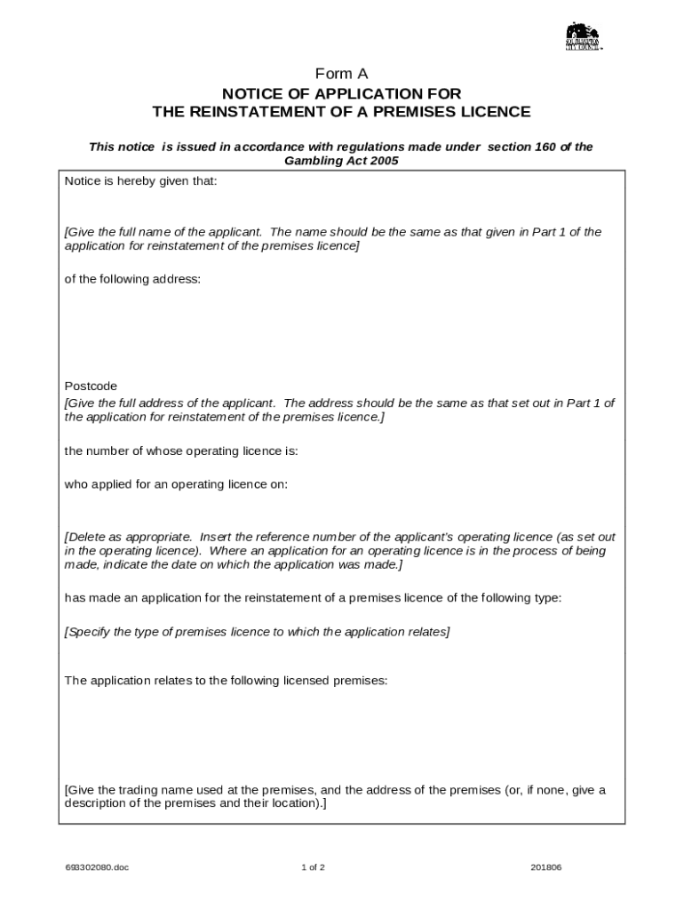 Notice of grant of an application for the reinstatement of a ... Doc ...