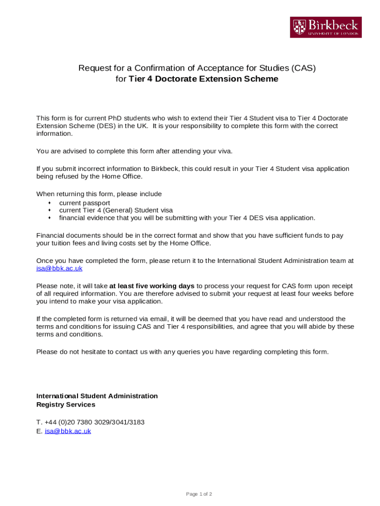 CAS Reqeust - Continuing Doc Template | pdfFiller