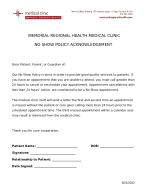 No-Show-Letter-Acknowledgement (2) Doc Template | pdfFiller