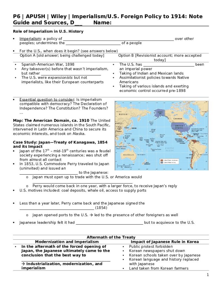 Unit 5 Class Notes- Imperialism and WWI American ... Doc Template ...